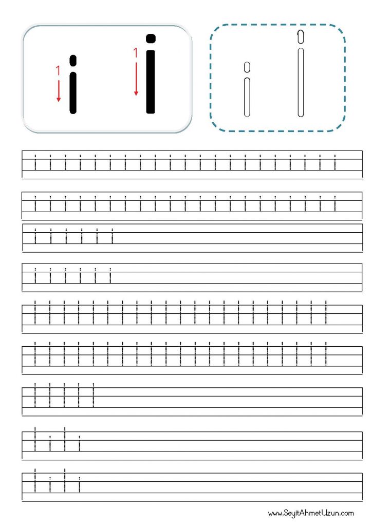 ”i” Harfi Noktalı Yazma Etkinliği - OkuL EtkinLikLeri – Eğitime Yeni ...